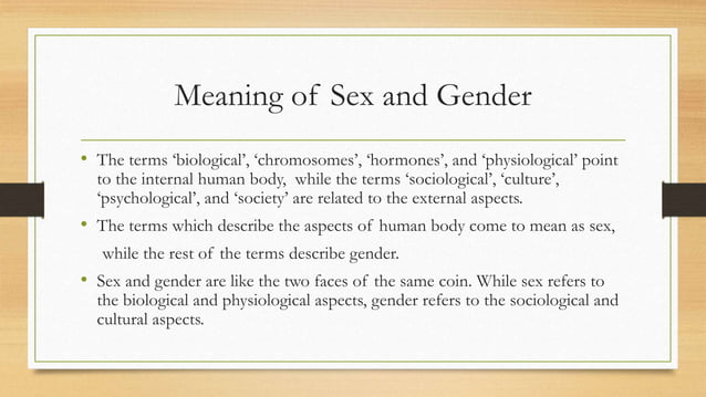 Concept of gender | PPTX | Reproductive Health | Diseases and Conditions