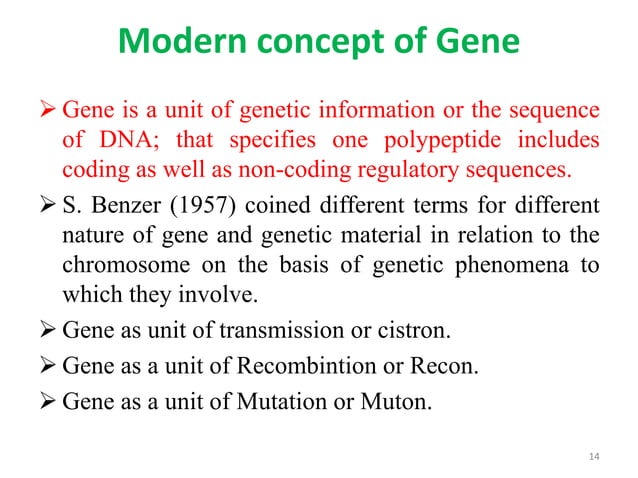Concept of gene & ultra structure of gene | PPTX