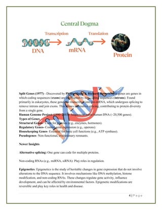 CONCEPT OF GENE- HISTORY- BASICS OF GENE | PDF
