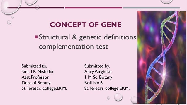Concept of gene and Complementation test.pdf | Genetics | Science