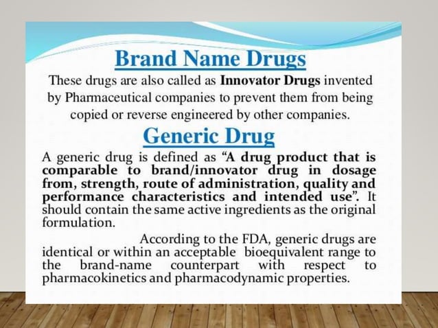 concept of generic drug.pptx | Pharmaceutical Industry | Industries