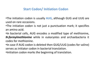 Concept of genetic code and its properties | PPTX