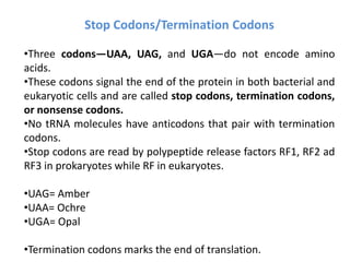 Concept of genetic code and its properties | PPTX