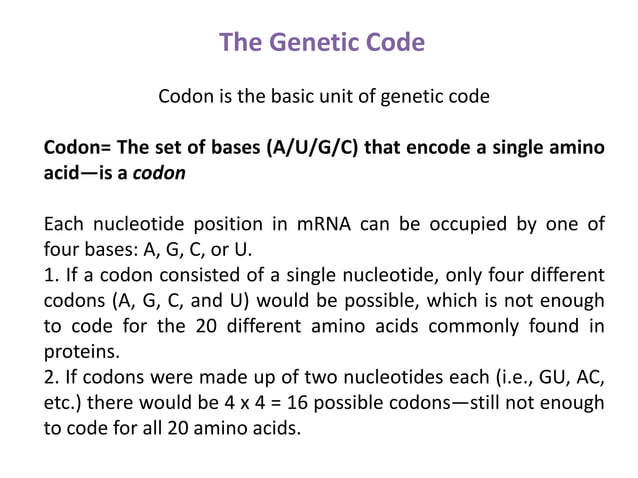 Concept of genetic code and its properties | PPTX | Programming ...