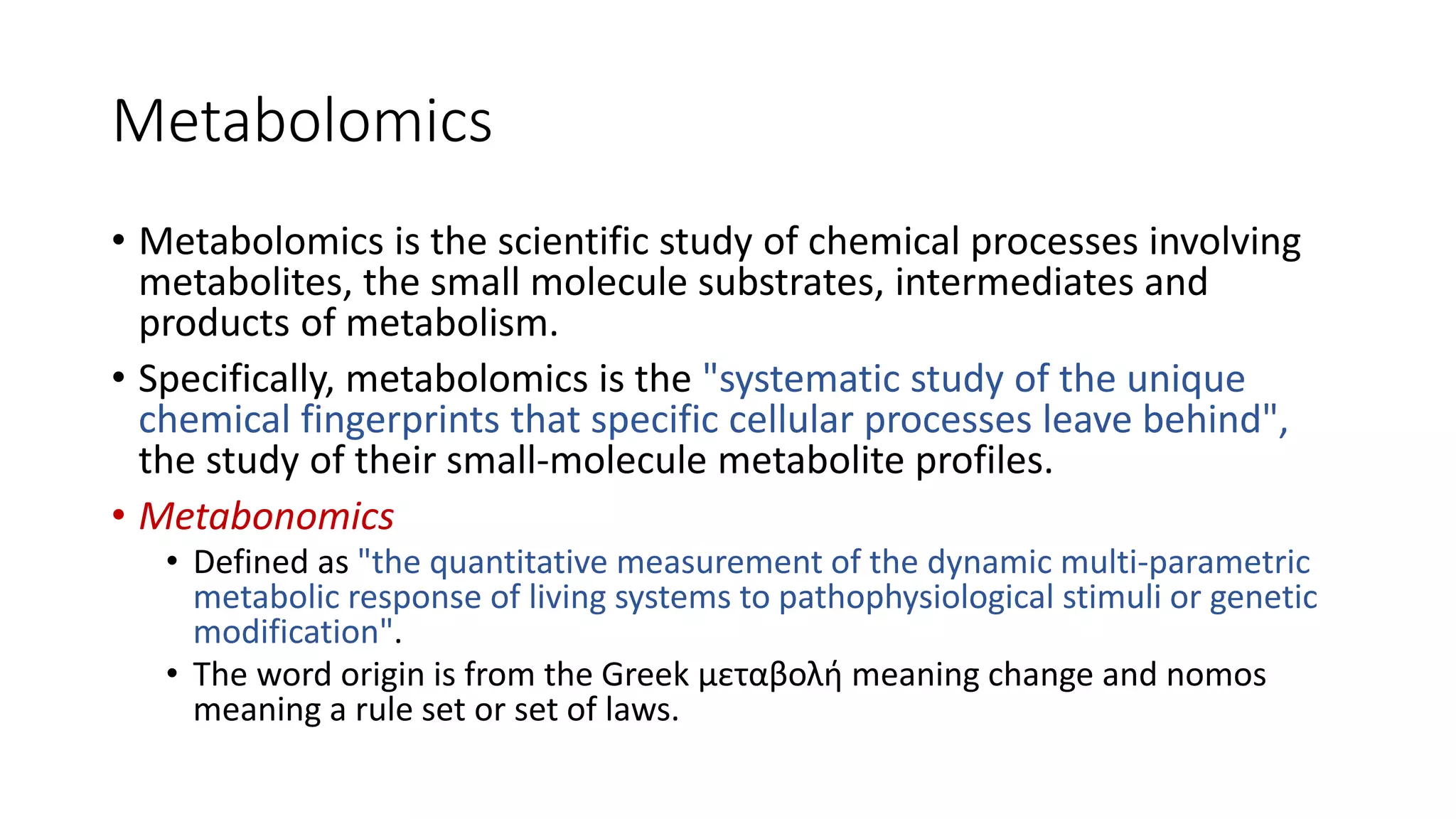 Concept of genomics, proteomics and metabolomics | PPTX