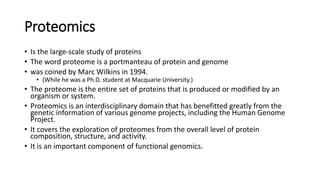 Concept of genomics, proteomics and metabolomics | PPTX
