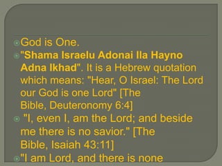 Concept of god in christianity & jews | PPSX
