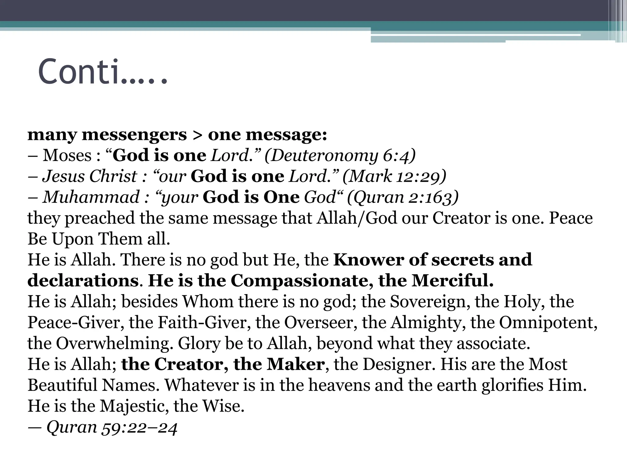 concept of God in Islam.pptx by Fouzia ajmal | PPTX