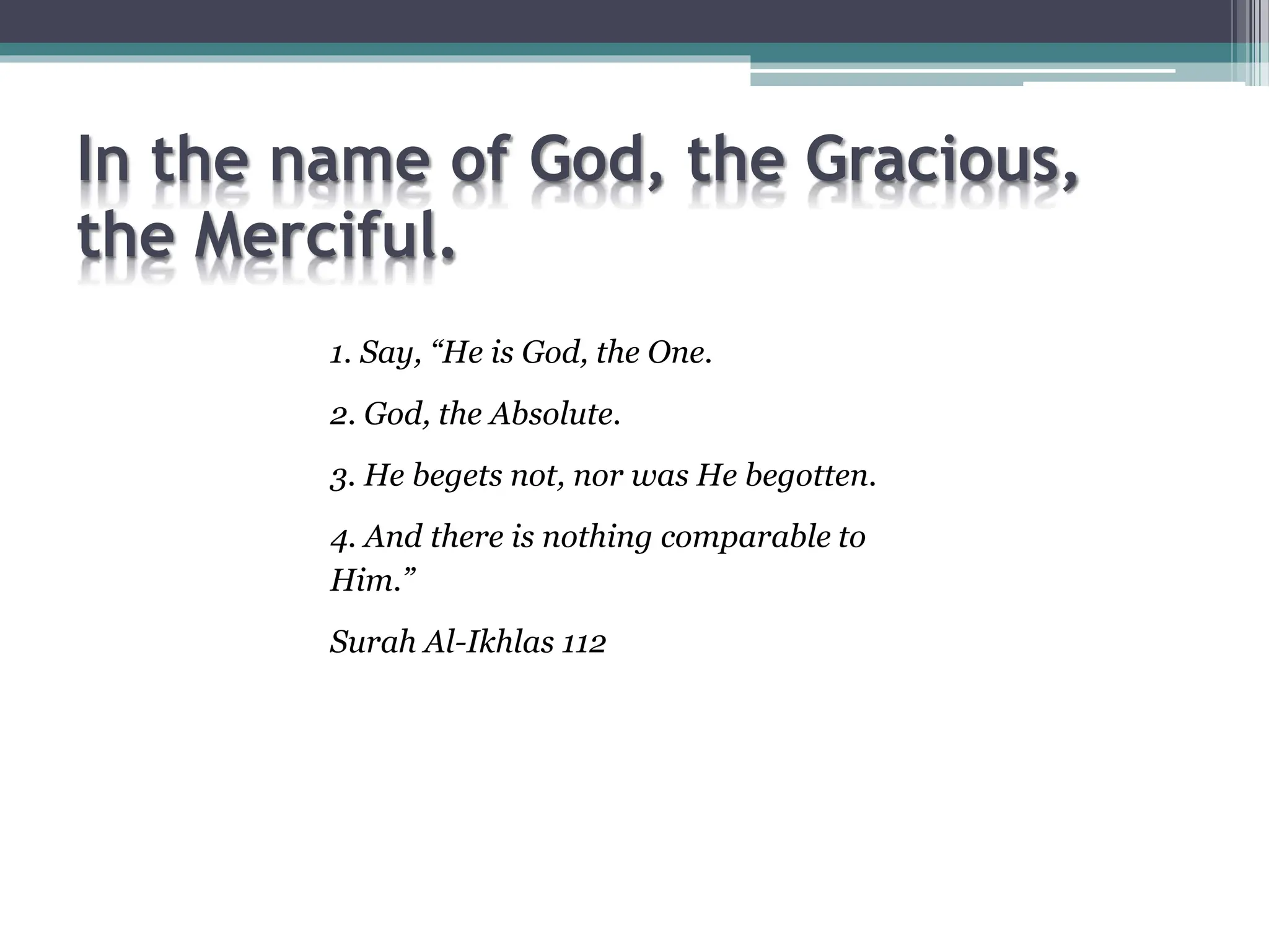 concept of God in Islam.pptx by Fouzia ajmal | PPTX