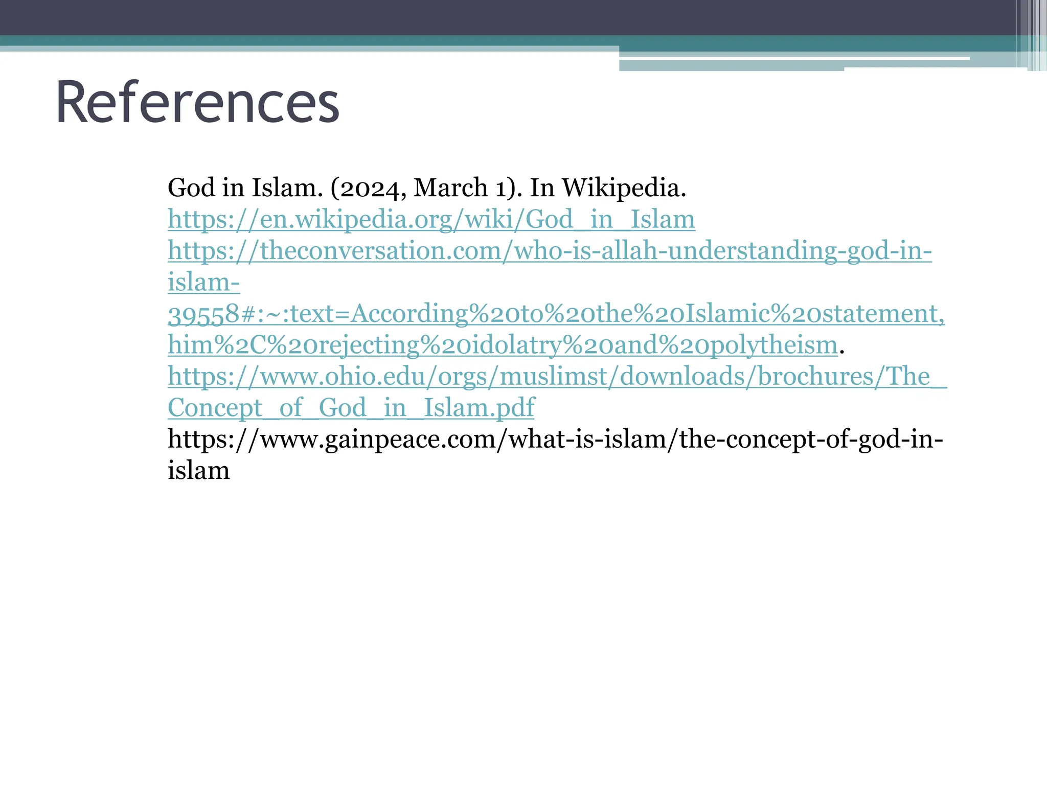 concept of God in Islam.pptx by Fouzia ajmal | PPTX