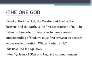 concept of God in Islam.pptx by Fouzia ajmal | PPTX