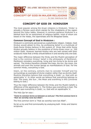 Concept of God in Major Religions | PDF