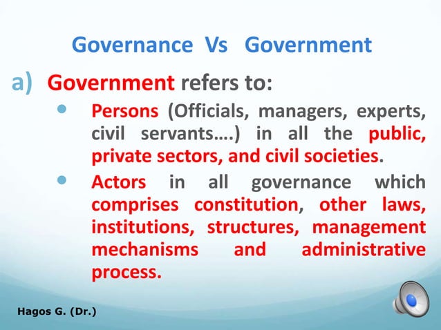 CONCEPT OF GOVERNANCE.ppt | Civic affairs | Politics