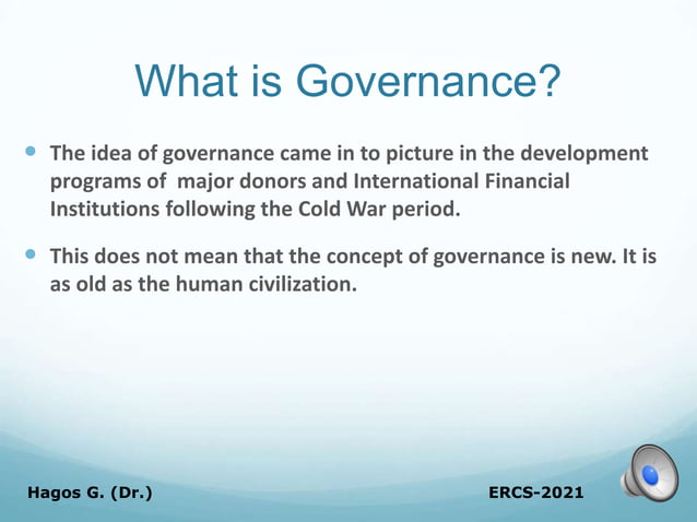 CONCEPT OF GOVERNANCE.ppt | Civic affairs | Politics
