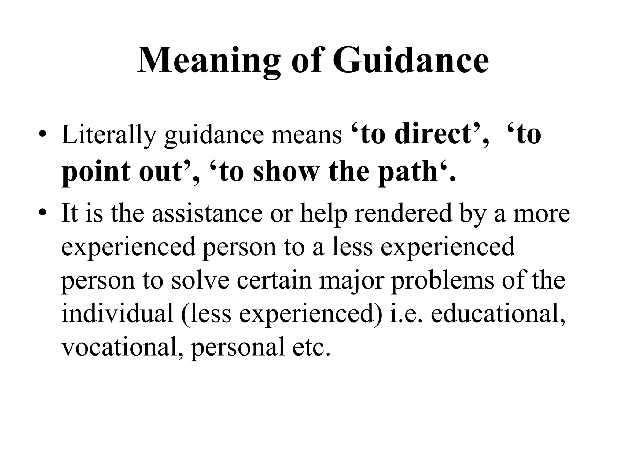 Concept of guidance | PDF