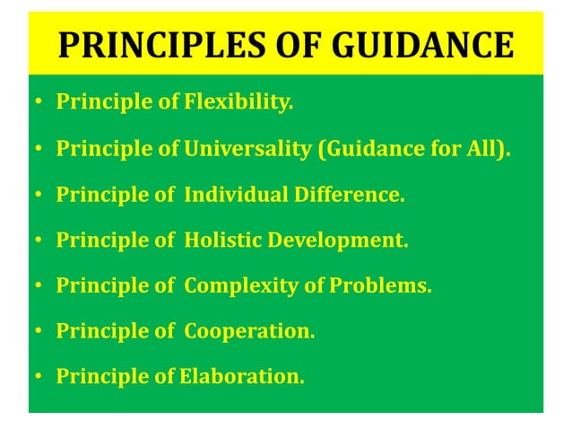 CONCEPT & PRINCIPLES OF GUIDANCE by Dr. R N Lenka | PPTX | Careers