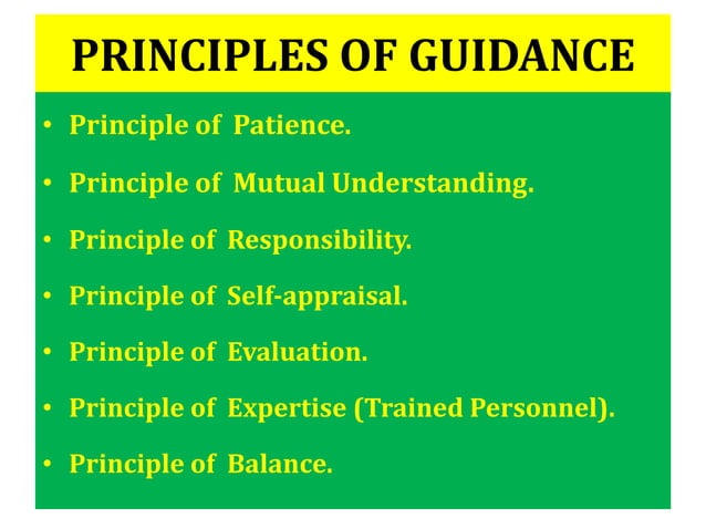 CONCEPT & PRINCIPLES OF GUIDANCE by Dr. R N Lenka | PPTX | Careers