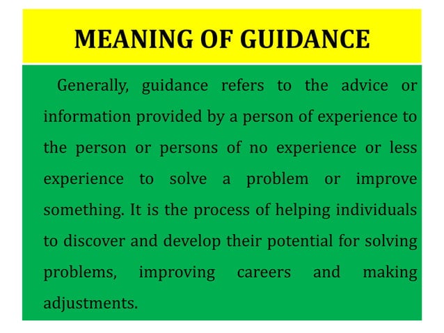 CONCEPT & PRINCIPLES OF GUIDANCE by Dr. R N Lenka | PPTX | Careers