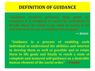 CONCEPT & PRINCIPLES OF GUIDANCE by Dr. R N Lenka | PPTX