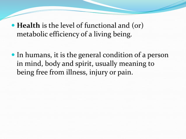 Concept of health | PPTX | Mental Health | Diseases and Conditions