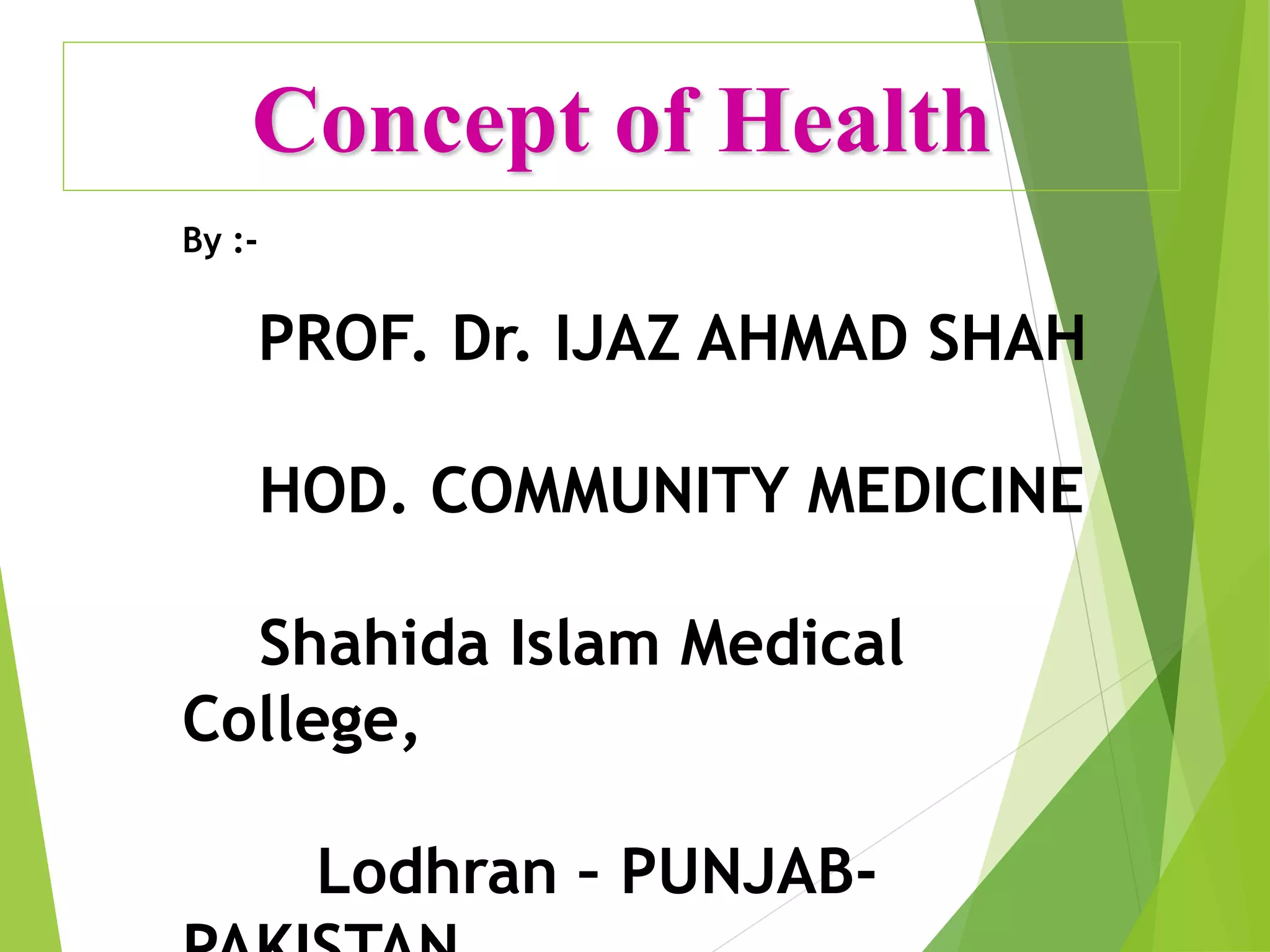 Concept of health | PPT