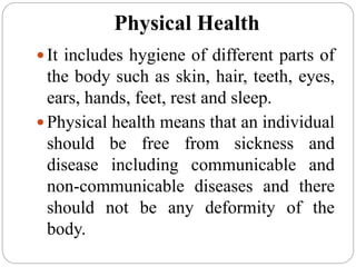 Concept, Dimension, Determinants, and Indicators of health | PDF