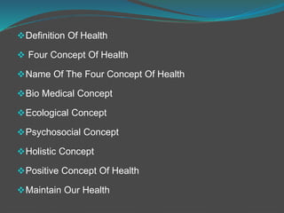 Concept of health | PPTX