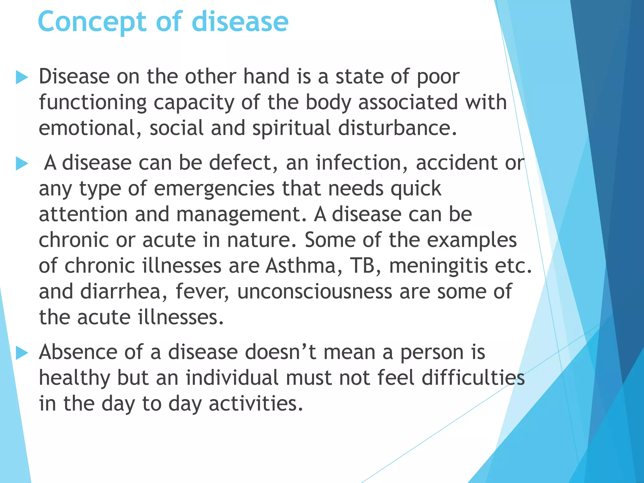 Concept of health and disease | PPTX