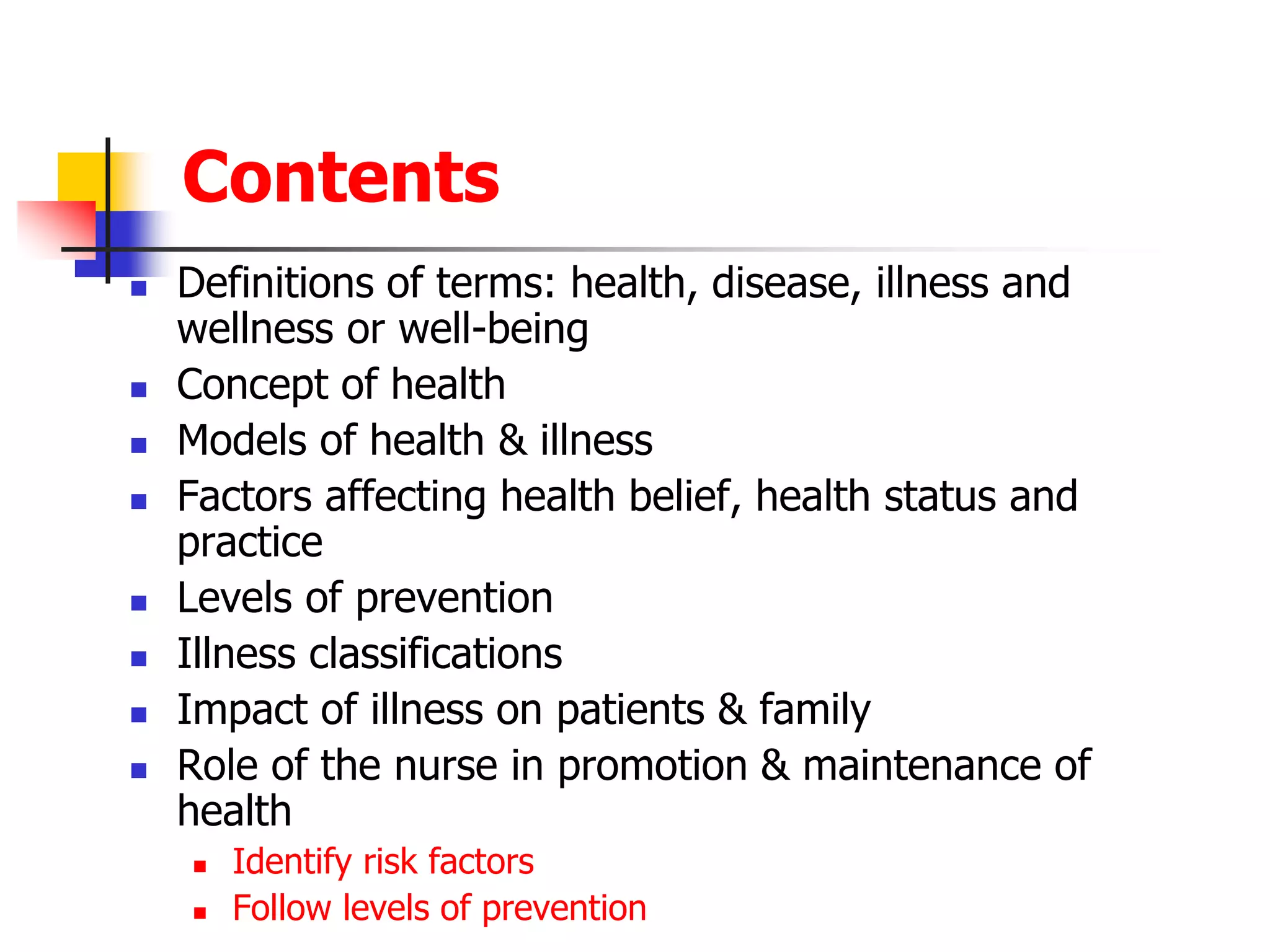Concept of health and illness | PDF
