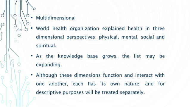 Concept of Health and Wellbeing | PPTX | Medical Health