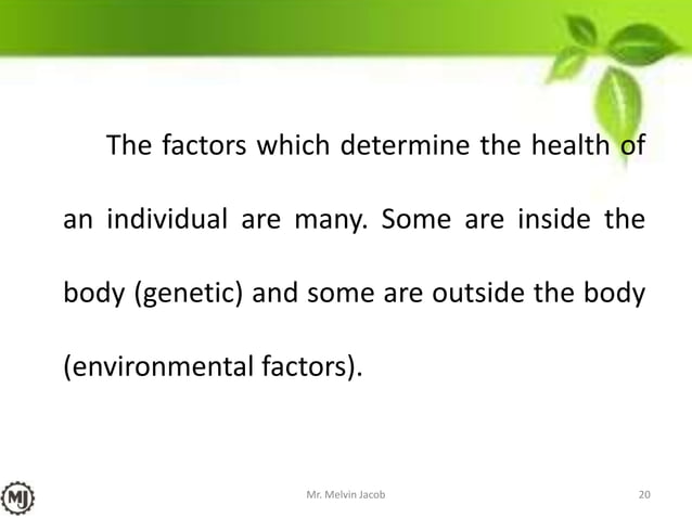 Concept of health, factors affect | PPTX