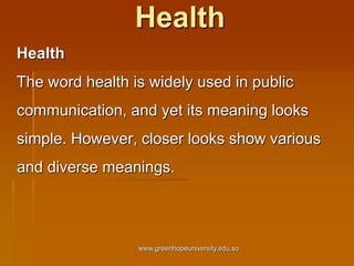 CONCEPT OF HEALTH | PPT