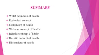 Concept of health ppt | PPTX