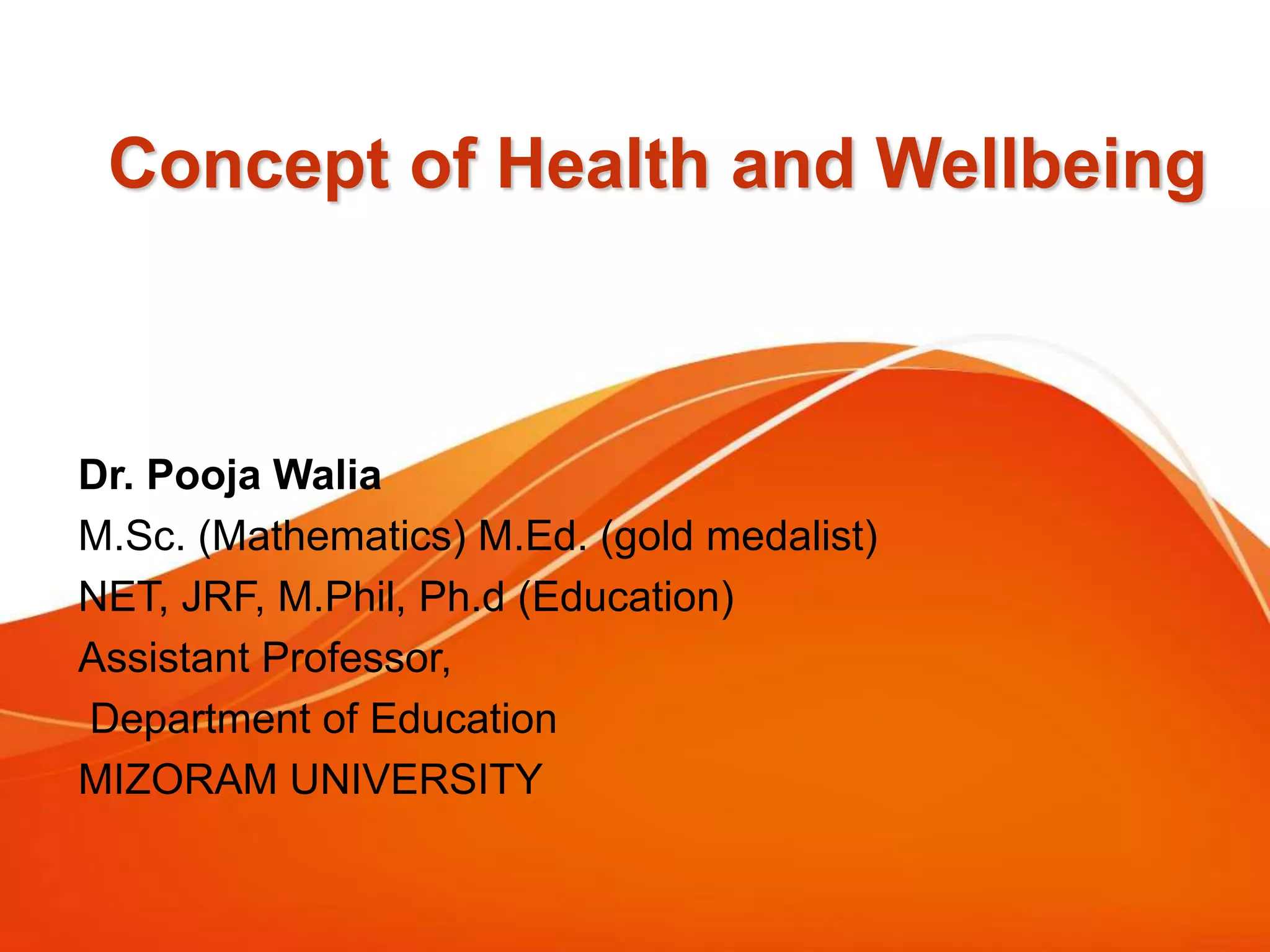 Concept of health & well being | PPT