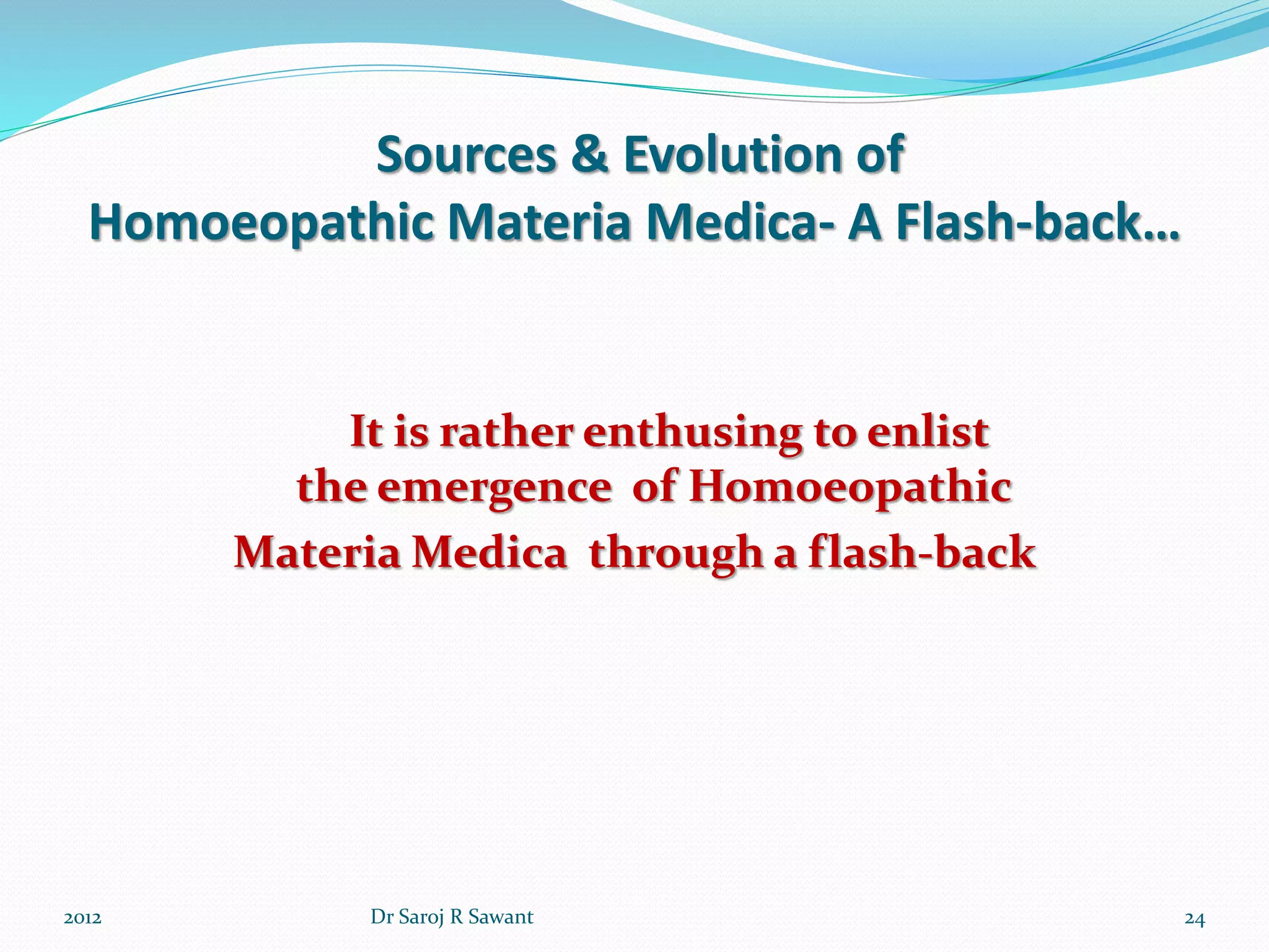 Concept of homoeopathic materia medica | PPTX