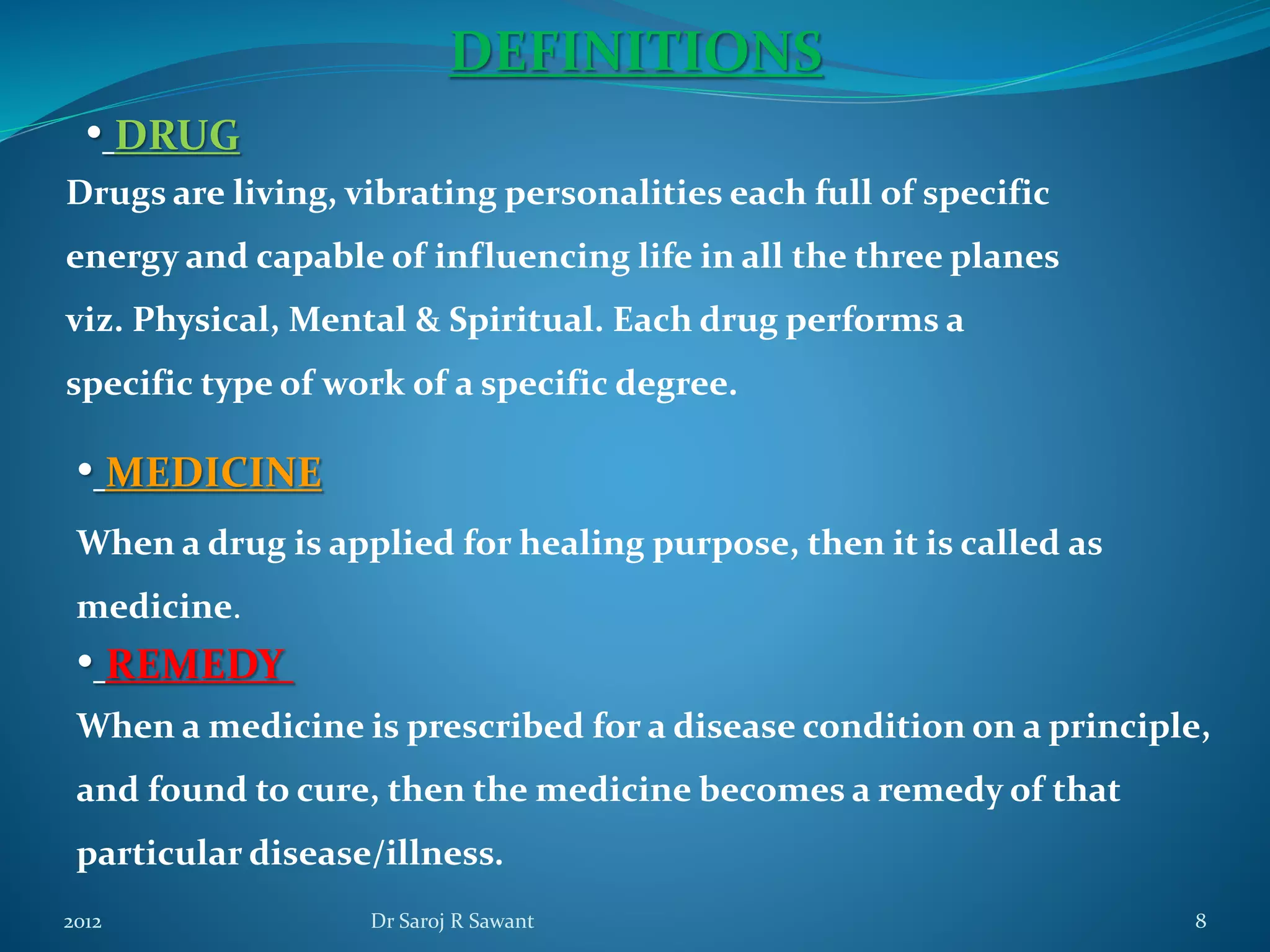 Concept of homoeopathic materia medica | PPTX