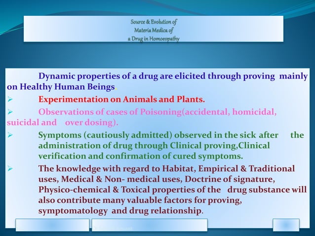 Concept of homoeopathic materia medica | PPTX | Holistic Health ...