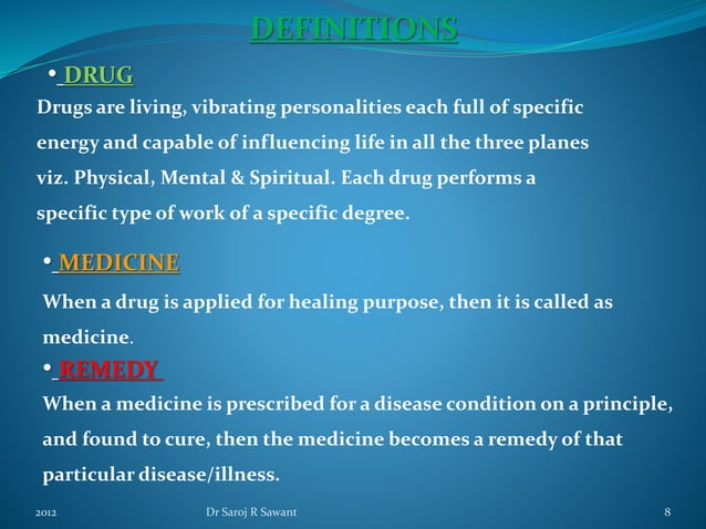Concept of homoeopathic materia medica | PPTX | Holistic Health ...