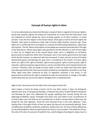 Concept of human rights in islam | PDF
