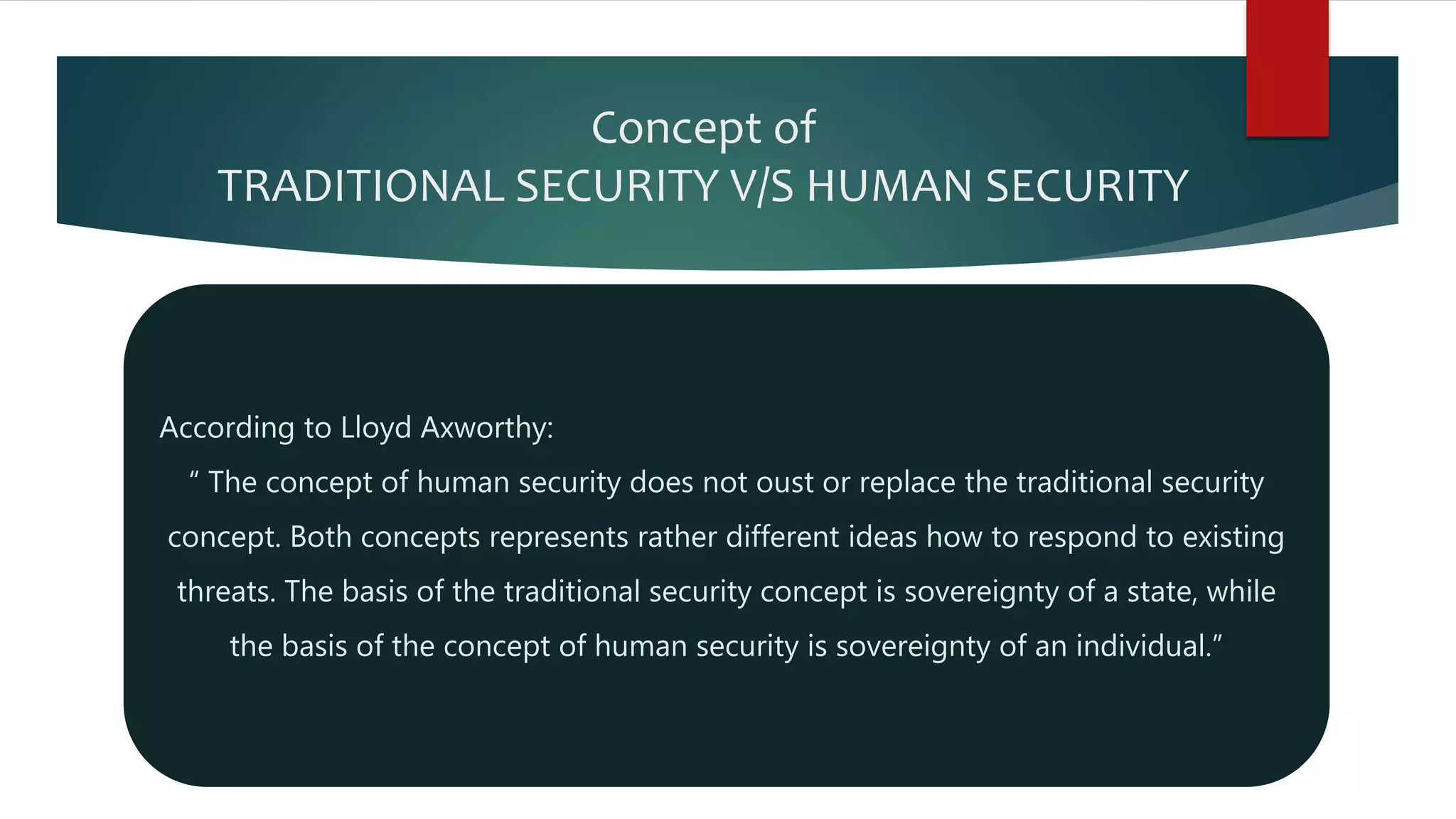 Concept of human security | PPTX