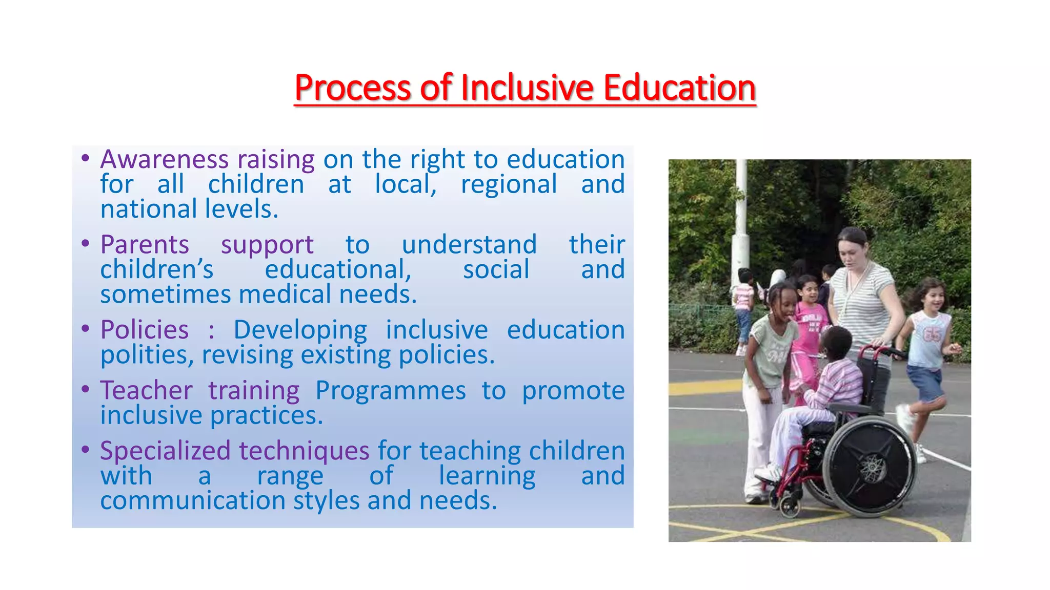 Concept of inclusive education, nature and it’s objectives | PPTX