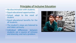 Concept of inclusive education, nature and it’s objectives | PPTX