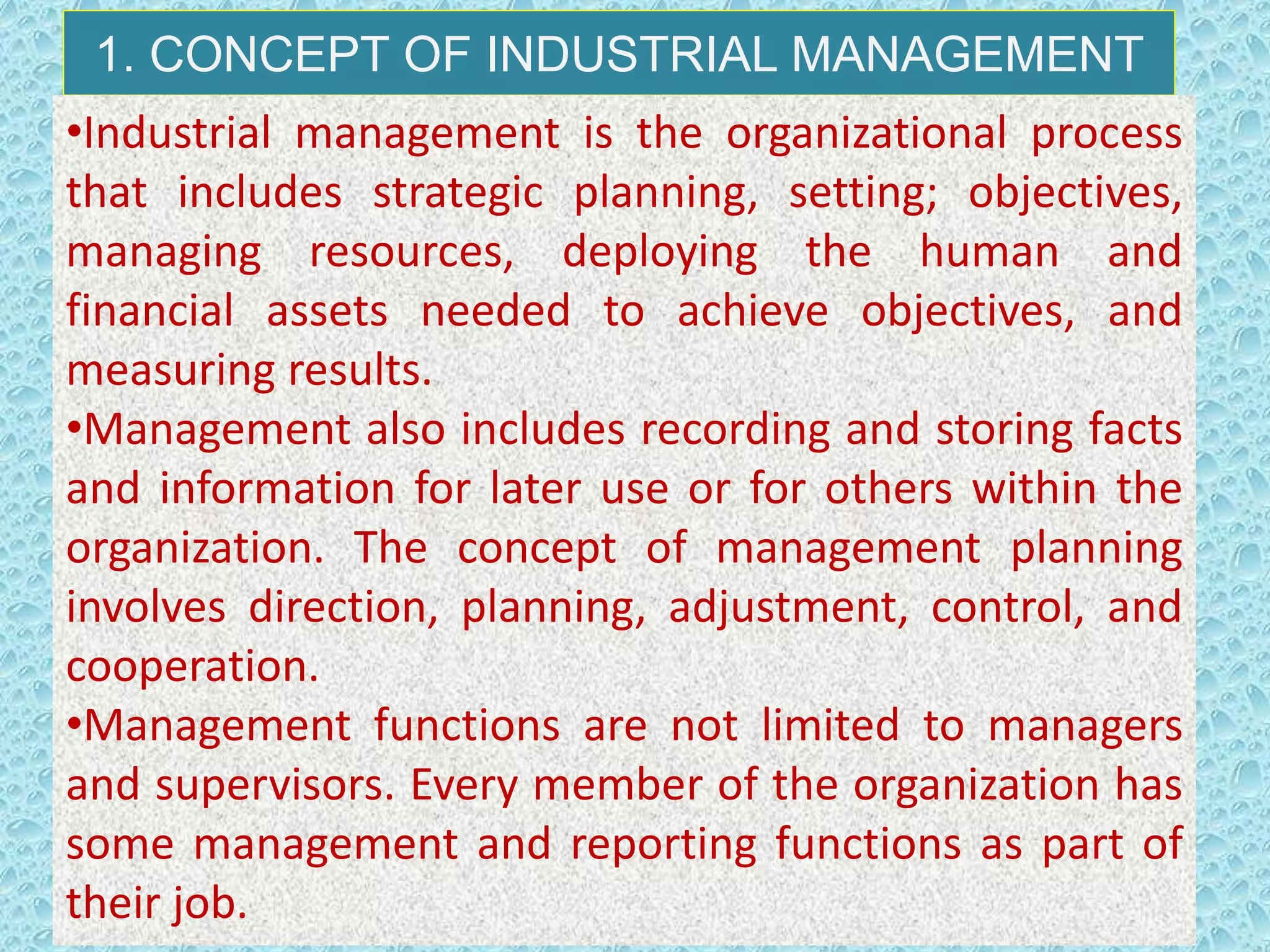 Concept of industrial management | PPTX