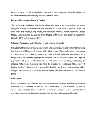 Concept of Instructional Materials, Media and Resources.pdf