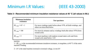 Concept of insulation resistance & Polarization Index | PPTX