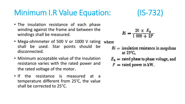 Concept of insulation resistance & Polarization Index | PPTX | Indoor ...