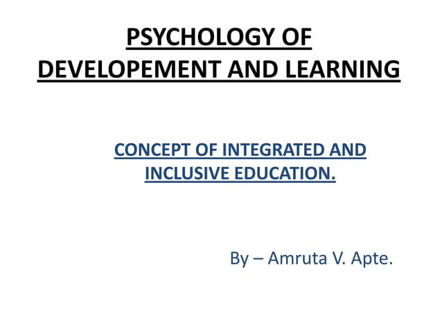 Concept of integrated education | PPTX