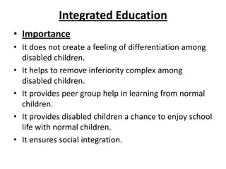 Concept of integrated education | PPTX