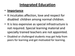 Concept of integrated education | PPTX