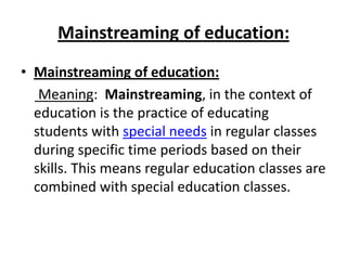Concept of integrated education | PPTX